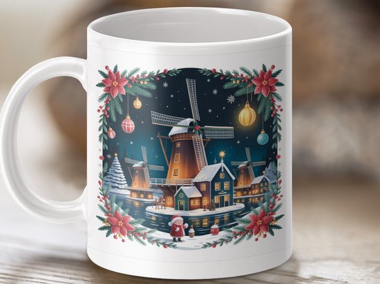 Mok Nederlandse Kerst Molens, Winter Wonderland, Kerst Mok, Kerst ...