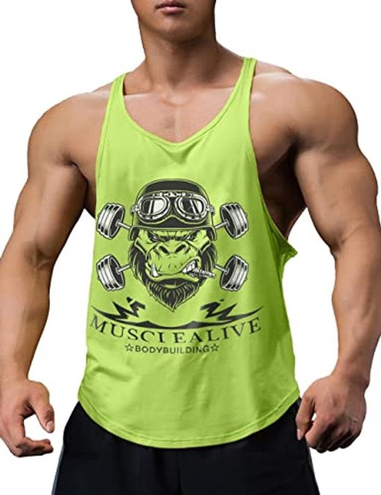 Heren Gym Tanktop voor Bodybuilding - Katoenen Stringer Vest voor ...