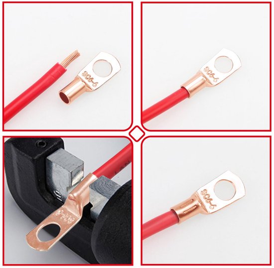 Set van 55 Koperen Ringkabelschoenen voor Elektrische Kabelverbindingen ...