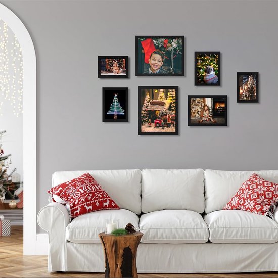 Set van 12 Zwarte Fotolijsten 5x7 Inch voor Wanddecoratie en ...