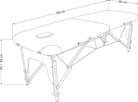 Massage Tafel 2 Zones Lichtgewicht Houten Massagetafel met Reiki Paneel ...