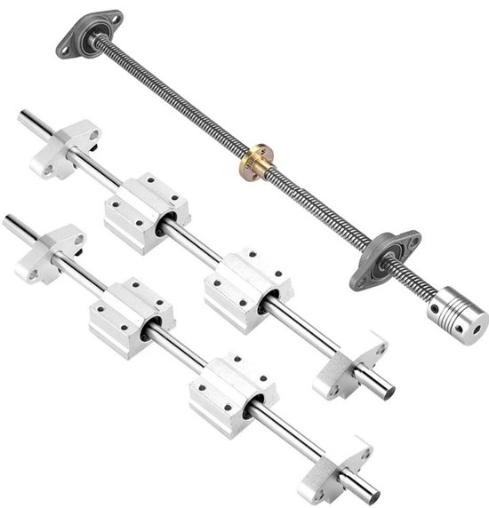 Lineaire As Set 400mm T8 Spindel Schroef met Koperen Moer en Lagers ...