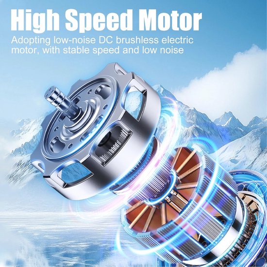 Handventilator met 5-traps wind en oplaadbare 2000 mAh accu | bol