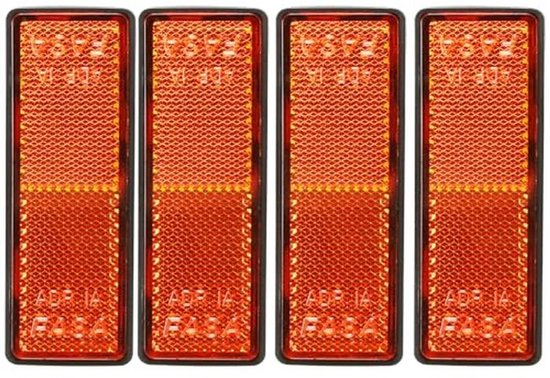 4 x Oranje Rectangular Reflector - Zelfklevende Reflectoren voor ...