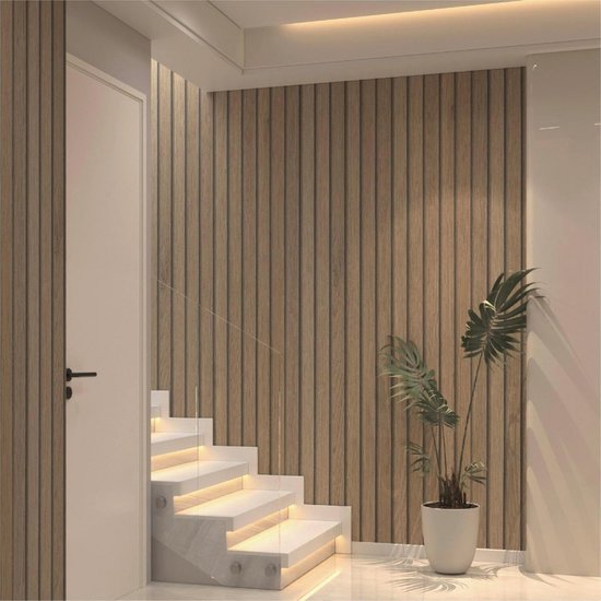 Zelfklevend Vinyl Behang Houtlook Bruin en Grijs 40 cm x 9 m | bol
