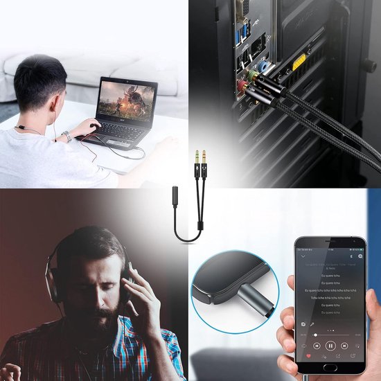 3.5mm Jack Adapter - Audio Y Splitter voor PC en Laptop | bol