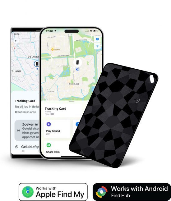 Ultradunne Smart Tracker Card – Werkt met Apple Find My & Android Find ...