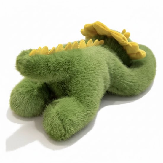 Creasowl® Liggende Groene Draak Knuffel 40 cm – Zachte Pluche Draak met ...