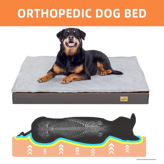 Hondenmand Groot XXL, gewatteerd, van schuim, orthopedisch, voor ...