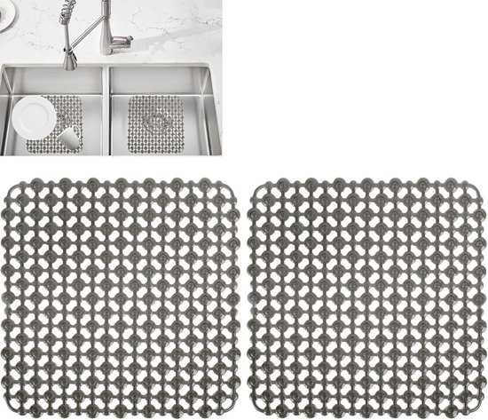 2 Pieces Sink Inserts - 28 x 28cm Sink Mat - Sink Protection Mat - PVC ...