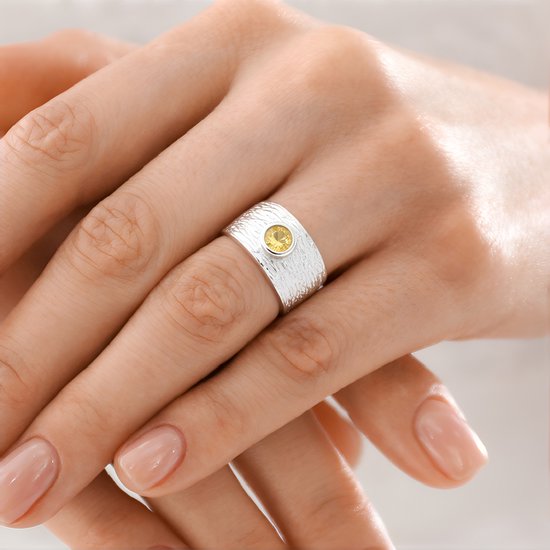 Ring van geel beryl platina geplateerd zilver | bol