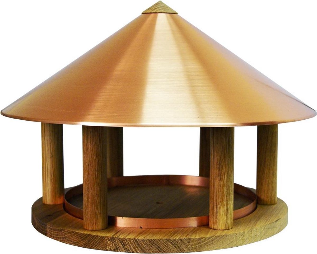 Esschert - Voedertafel eiken rond koperen dak | bol.com