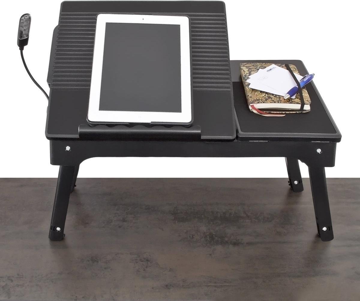 relaxdays Laptoptafel met LED licht en USB - Laptop tafel - Laptop ...