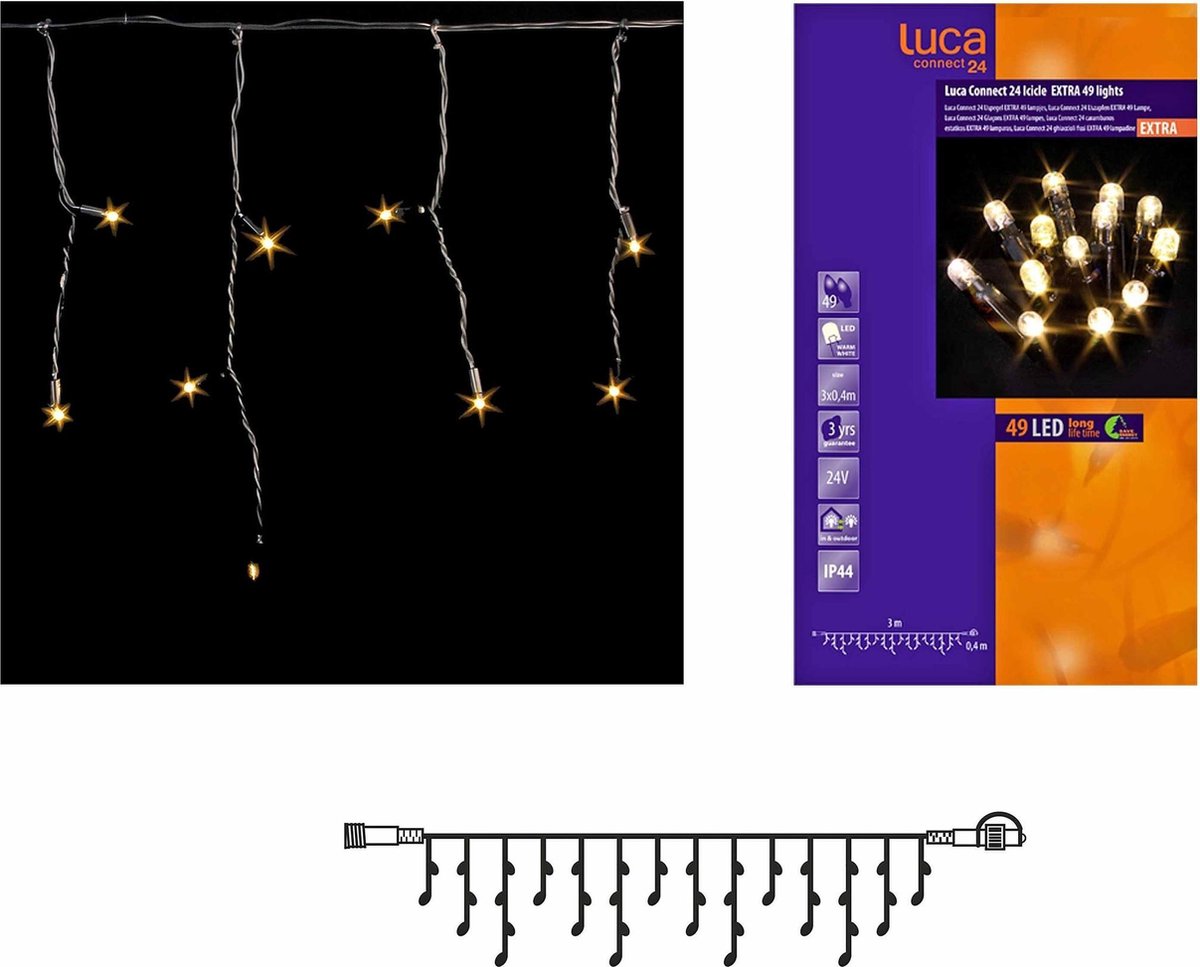 Luca Lighting Connect 24 Pegel Lichtsnoer met 49 LED Lampjes - L300 x ...