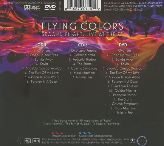 Second Flight: Live at the Z7 -Cd+Dvd-, Flying Colors | Muziek | bol