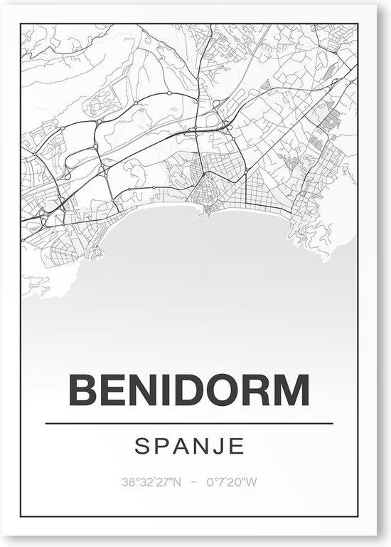 Poster/plattegrond BENIDORM - 30x40cm | bol