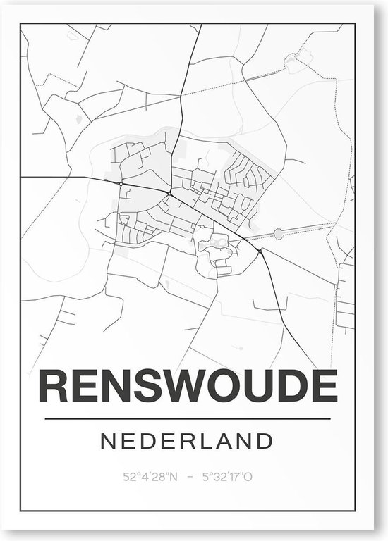 Poster/plattegrond RENSWOUDE - A4 | bol