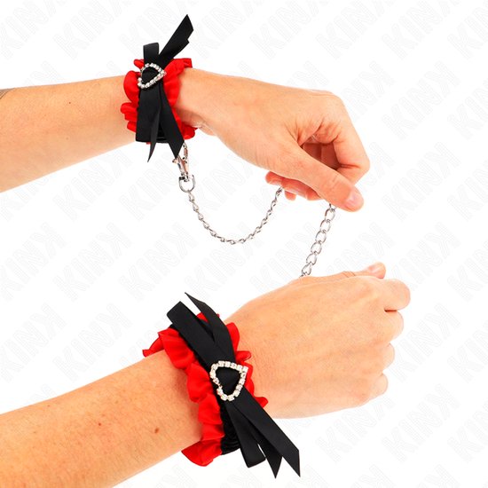 Kink - Lace Elastic Wrist Restraints Red Heart Details Adjustable 22-35 ...