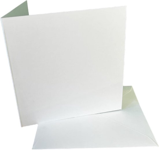 50x Set Blanco Vierkante Kaarten en Enveloppen Wit - Uitnodigingen en ...