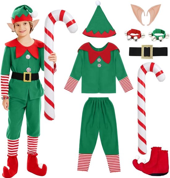 Complete Kinder Elf Kostuum Set voor Kerst en Carnaval - Inclusief Oren ...