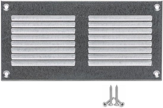 Verzinkt Metalen Ventilator Rooster 200x100 mm met Insectenhor voor ...