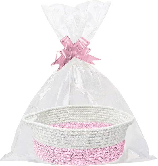 Gevlochten Geschenkmand Leeg met Strik en Zakje - Decoratieve ...