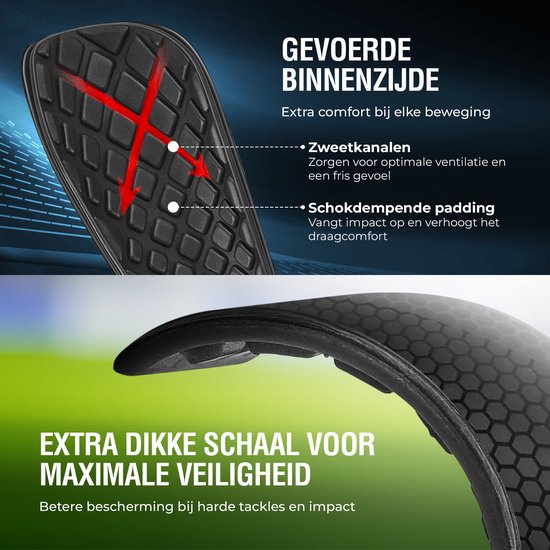 BALL Xtreme® Scheenbeschermers Voetbal - Ingebouwde Scheenbeschermer ...