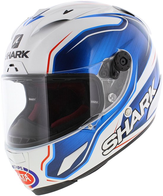 Shark Race-R Pro Guintoli helm - Wit blauw rood - Maat S | bol