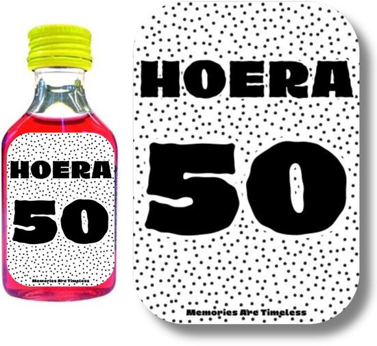 Hoera 50 Etiket voor Shotjes – 30 stuks – 3x4 cm – Mini Flesjes Sticker ...