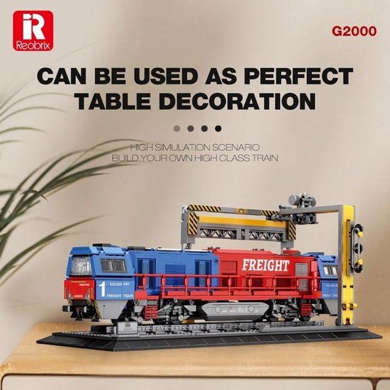 Reobrix 66021 G2000 Vracht trein retro classic bouwset | Locomotief ...