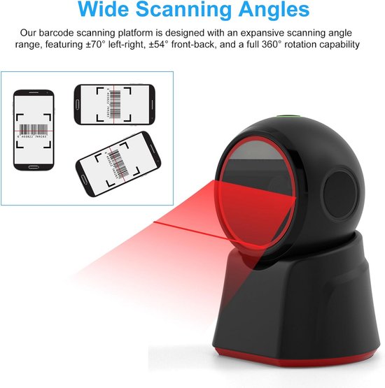 Desktop Barcode Scanner Auto-sensing Handsfree 2D 1D QR Code Lezer | bol