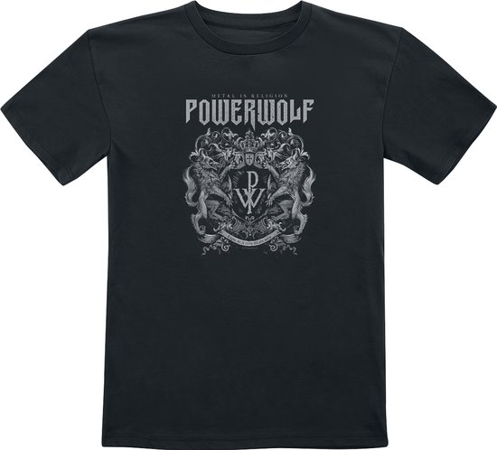 Powerwolf Metal-Kids - Crest T-shirt - zwart - 128 | bol