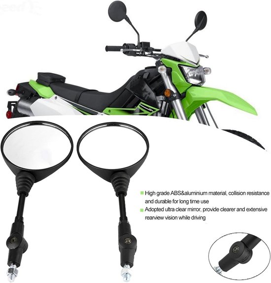2 Stuks Inklapbare Ronde Zijspiegels voor Motorfietsen - Universele ...