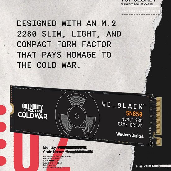 Western Digital WD_BLACK SN850 NVMe SSD 1TB Call of Duty: Black Ops ...