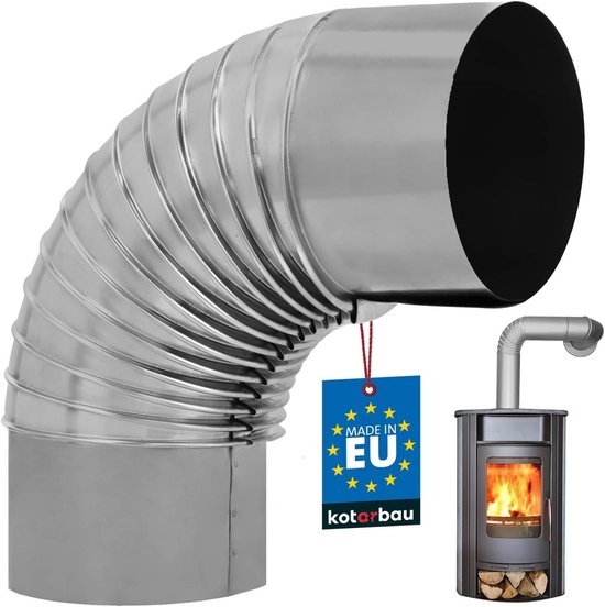Schoorsteenpijp bocht - Kachelpijp hoek - Rookgasafvoer - 90 graden ...