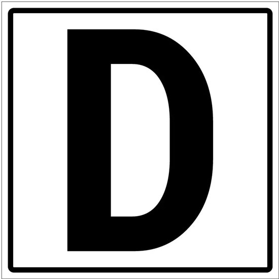 Letter D sticker - 15 x 15 cm | bol