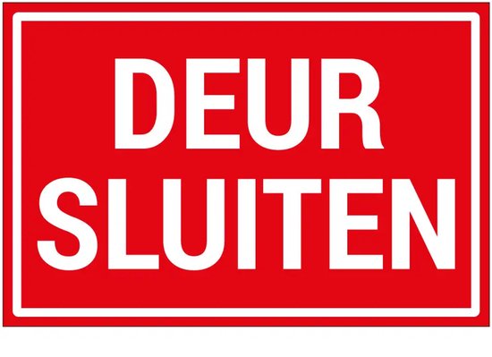 Deur sluiten sticker - 45 x 30 cm | bol