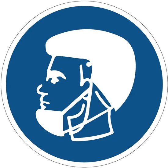 Baardnet verplicht gebodssticker - 20 cm | bol