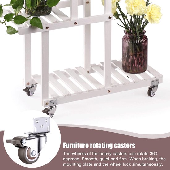 4 stuks meubelwielen met rem, 32 mm L-vormige wielen voor meubels, 360° draaibare... | bol