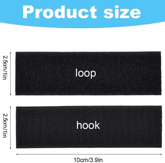 Dubbelzijdig Plakband - Sterk en Waterdicht - 24 Stuks - Zwart - Nylon - 10 cm x 2,5 cm | bol