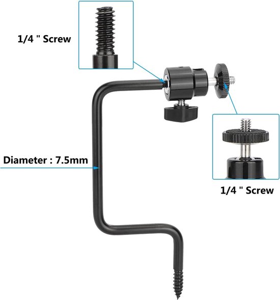 Trail Camera Tree Mount met mini kogelkop - Eenvoudige bevestiging voor ...
