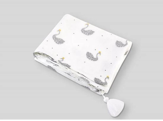 Bamboe baby inbakerdoeken - zwanenpatroon - 2 stuks - bamboe | bol