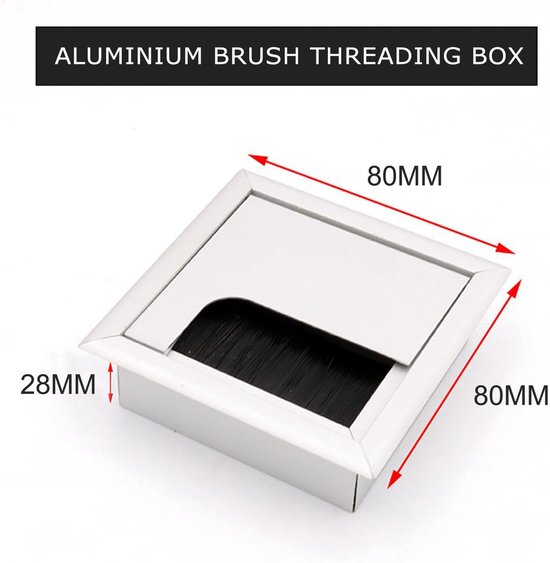 2 stuks kabelgatafdekkingen - met borstelafdichting kabelbox, geschikt ...