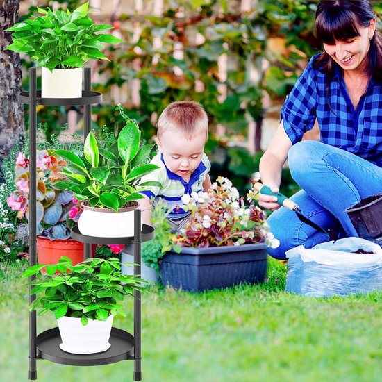 Plant Stand Indoor Black Metal Corner - 3 TierDeze aanpassing zorgt ...