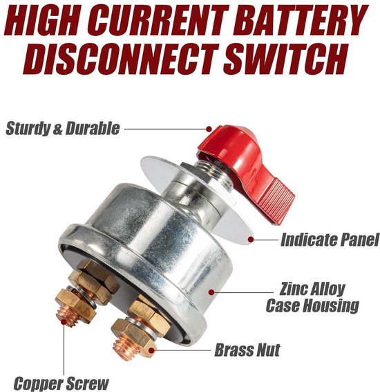 Hoogstroom-accu-scheidingsschakelaar 300A - 12-24V hoofdaccu ...