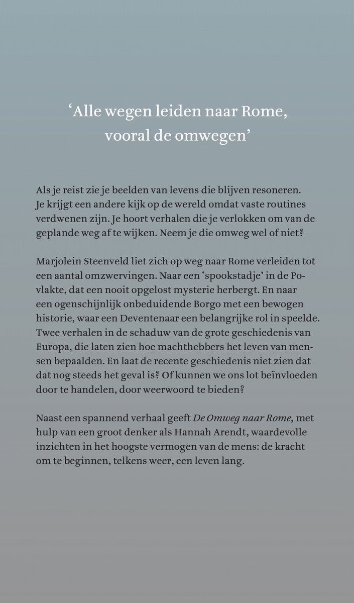 De omweg naar Rome, Marjolein Steenveld | 9789074241618 | Boeken | bol