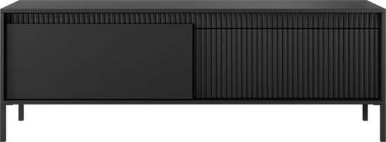 SENSO TV-meubel - TV met planken - 154 cm - zwart met metalen poten en ...