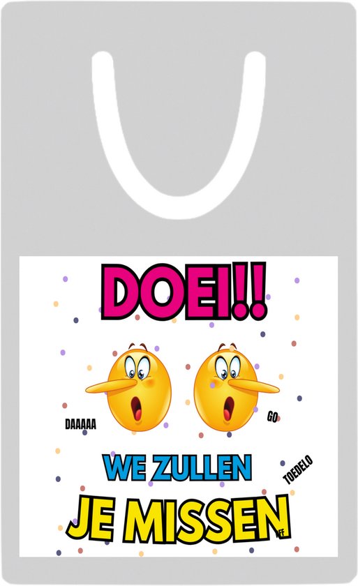 Hacebo® - Doei emoji metalen boekenlegger- Afscheid bedank cadeau - een ...