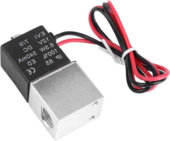 Elektrische luchtklep 12V DC 1/4", 2-weg - Aluminium - Pneumatisch ...