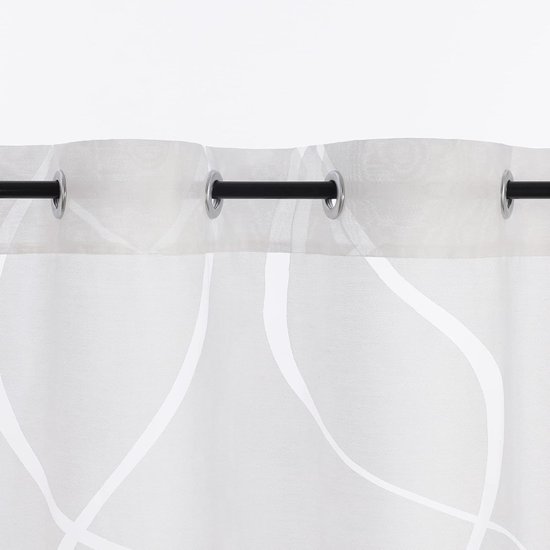 Transparante Keukengordijnen - Modern Vitrage - 1-stuk - Wit - 45x120cm ...